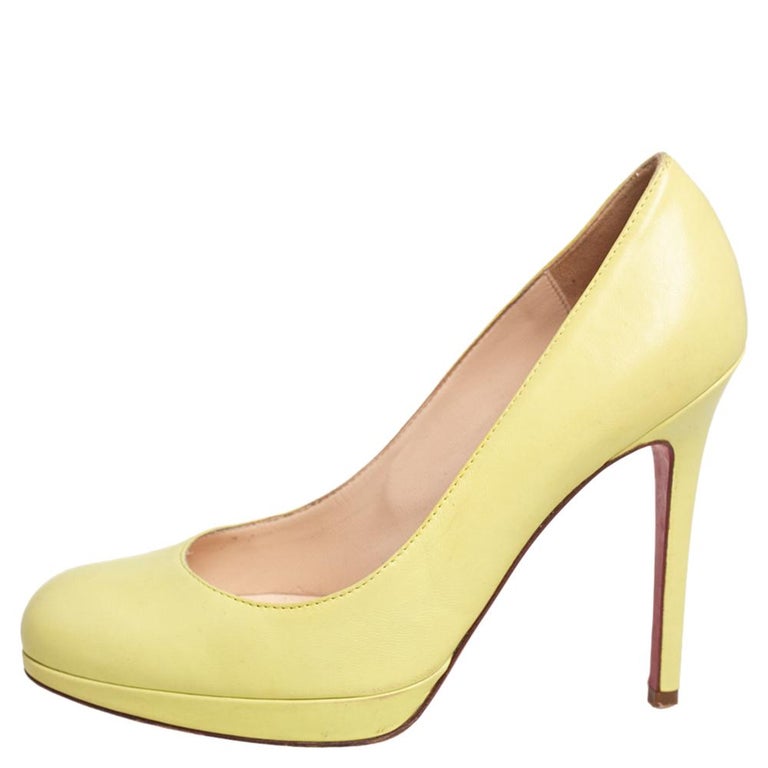 Christian Louboutin Yellow Leather New Simple Pumps Size 37 at 1stDibs