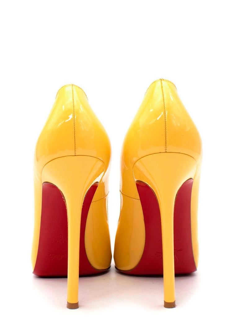 Christian Louboutin Yellow Patent Very Prive 120 Pumps For Sale at 1stDibs