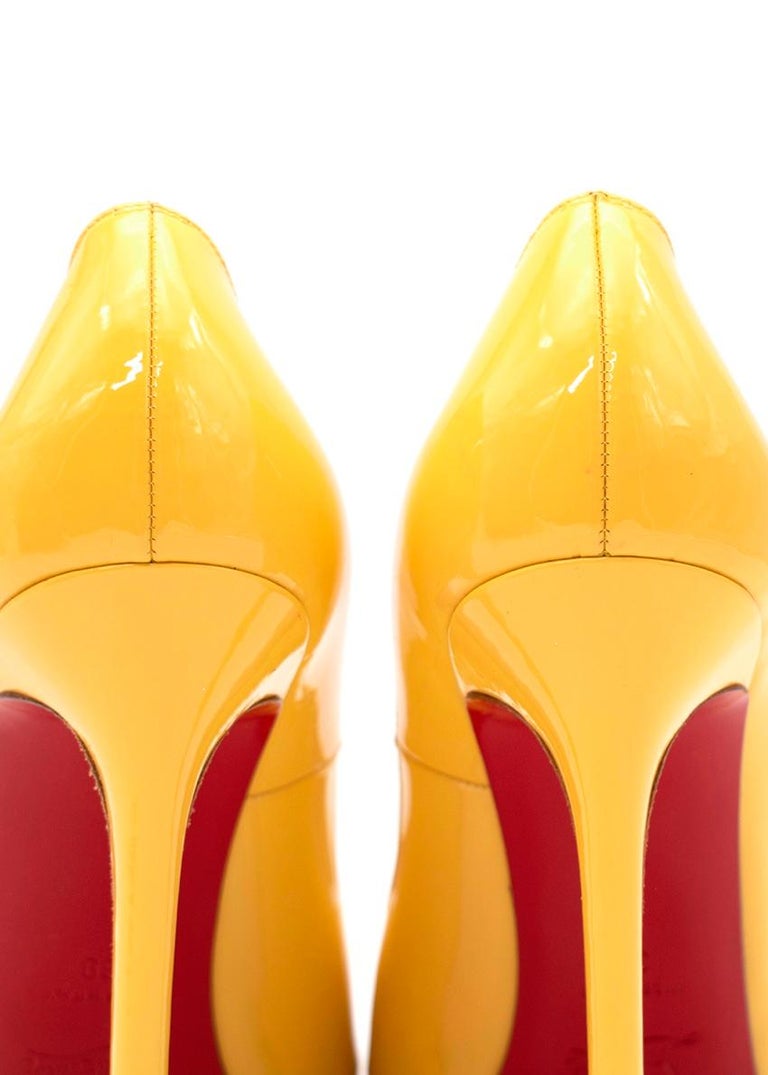 Christian Louboutin Yellow Patent Very Prive 120 Pumps For Sale at ...