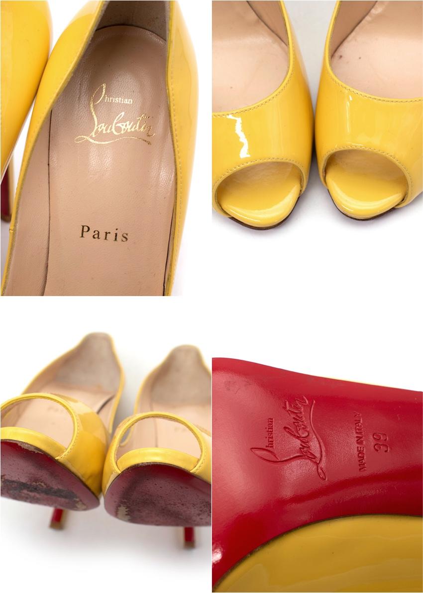 Christian Louboutin Yellow Patent Very Prive 120 Pumps For Sale at ...