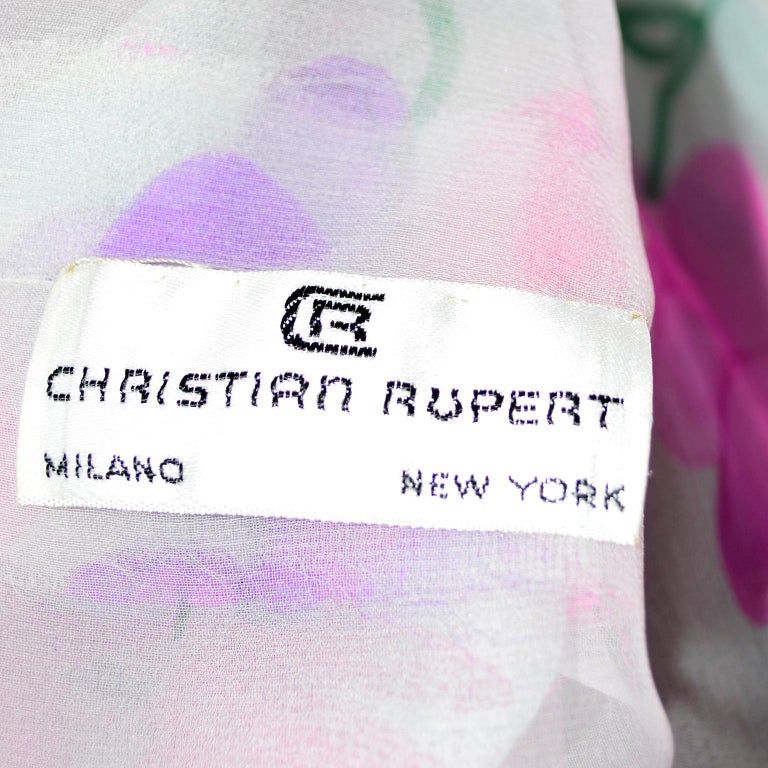 Christian Rupert Vintage Colorful Silk Chiffon Vintage Maxi Dress For ...