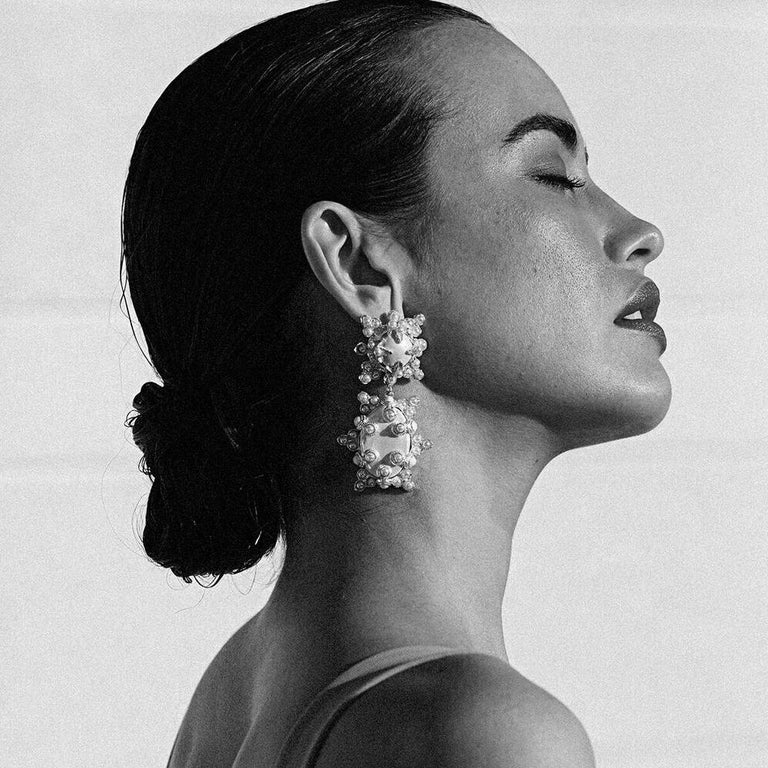 Christie Nicolaides Gold Lucia Earrings in Turquoise and Pearl For Sale ...