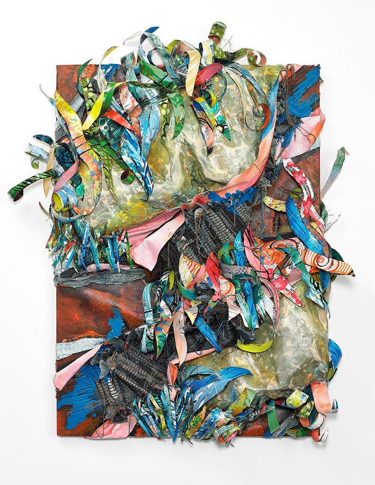 Christina Massey - Sculptural abstract painting in red blue and green ...