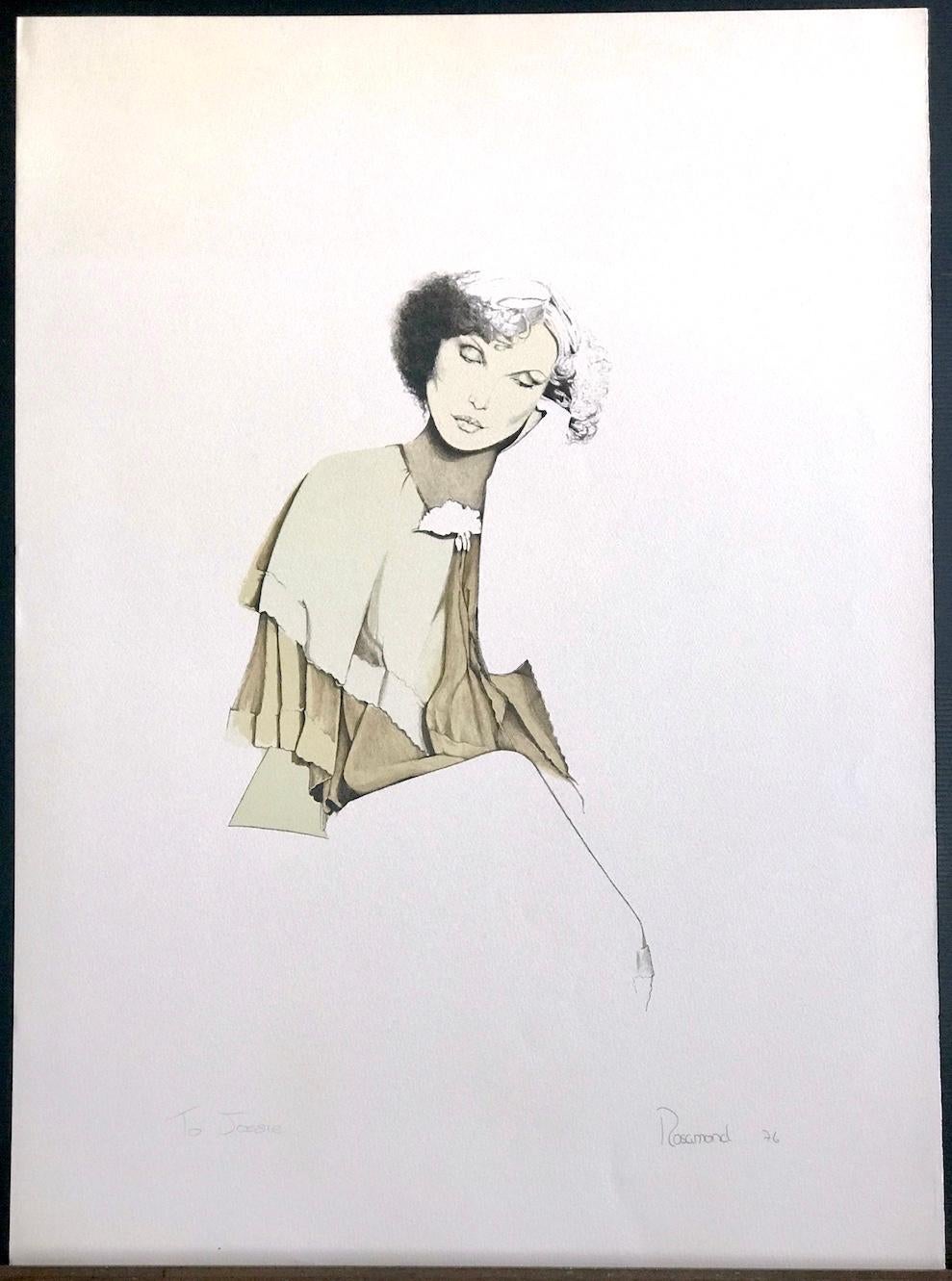 Christine Rosamond - CONTEMPLATION Signed Lithograph, Poetic Female ...