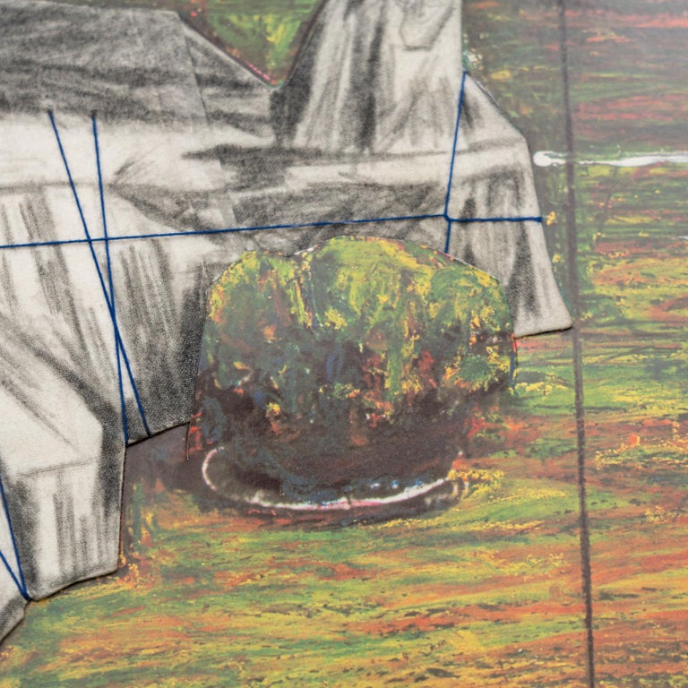 Christo Lithograph-Collage 'Wrapped Fountain', 2009 For Sale at 1stDibs
