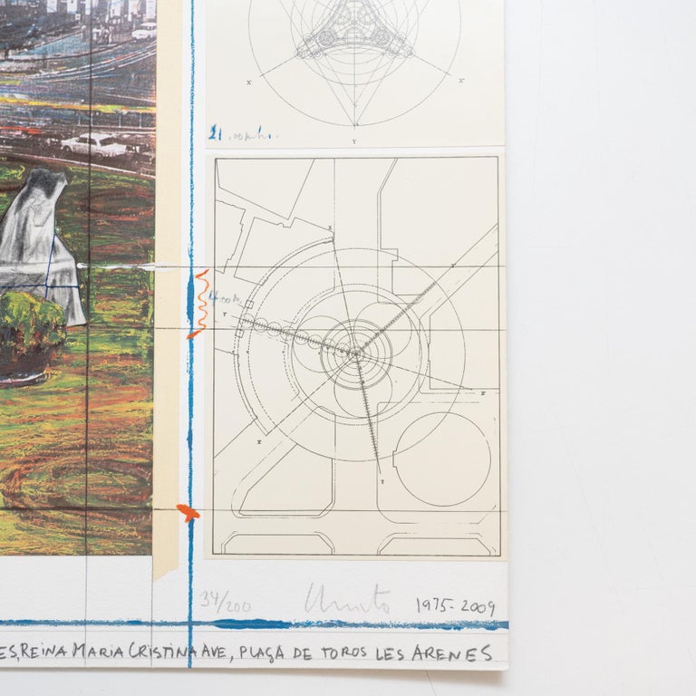 Christo Lithograph-Collage 'Wrapped Fountain', 2009 For Sale at 1stDibs