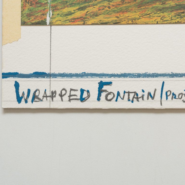 Christo Lithograph-Collage 'Wrapped Fountain', 2009 For Sale at 1stDibs