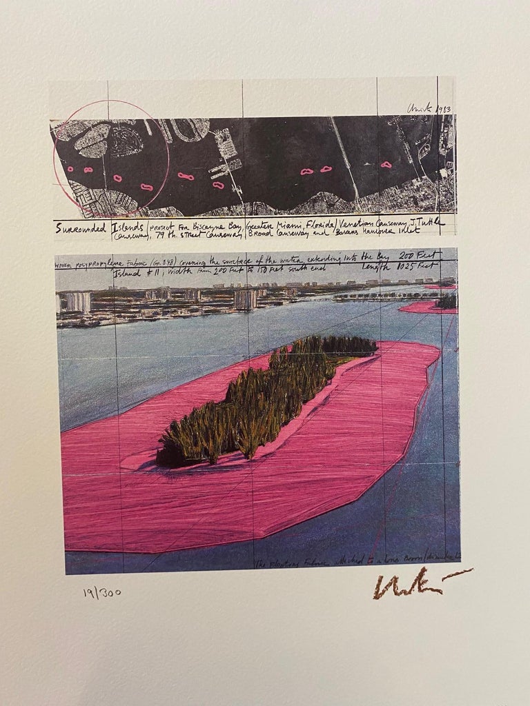 Christo - Surrounded Island (Biscayne Bay) original Christo modern art ...