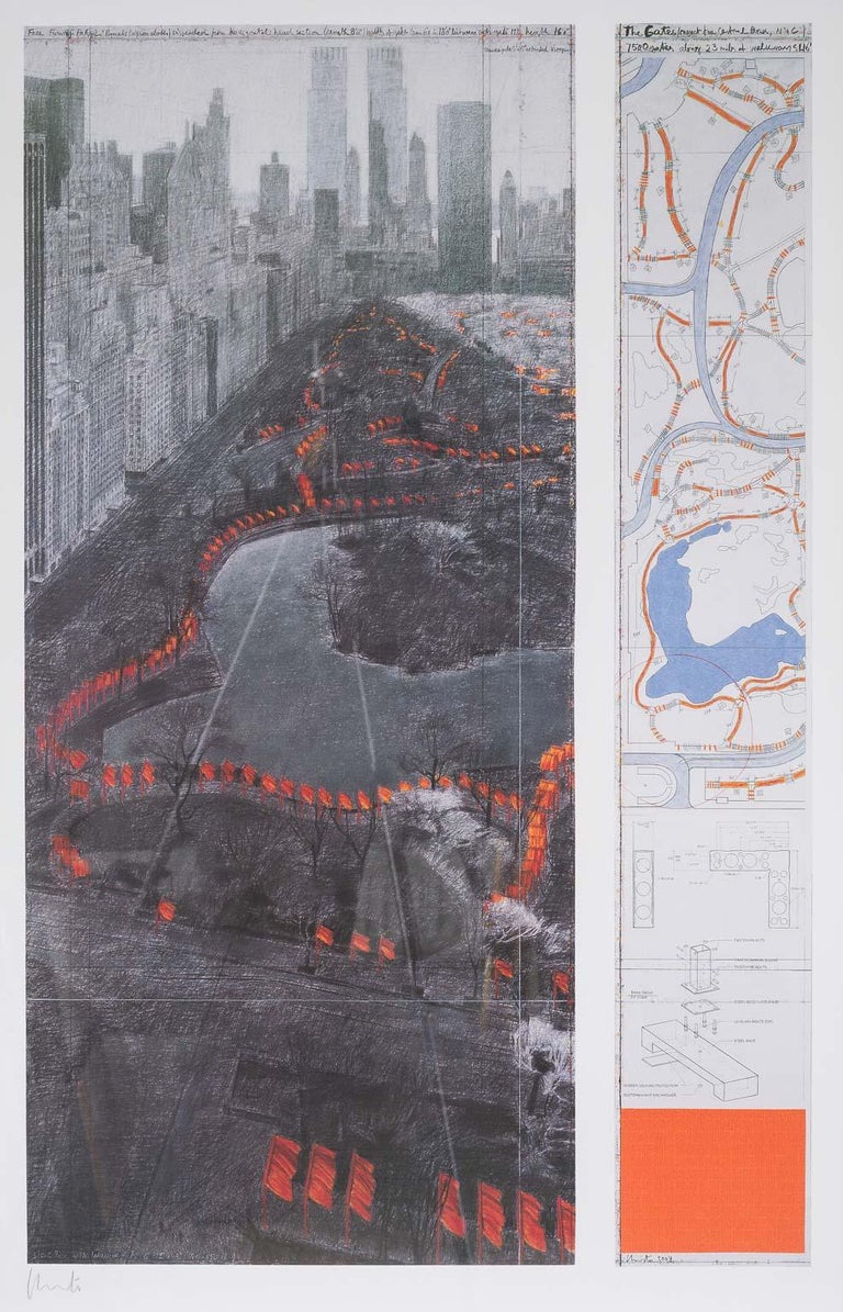 Christo - The Gates - original Christo modern art lithograph at 1stDibs