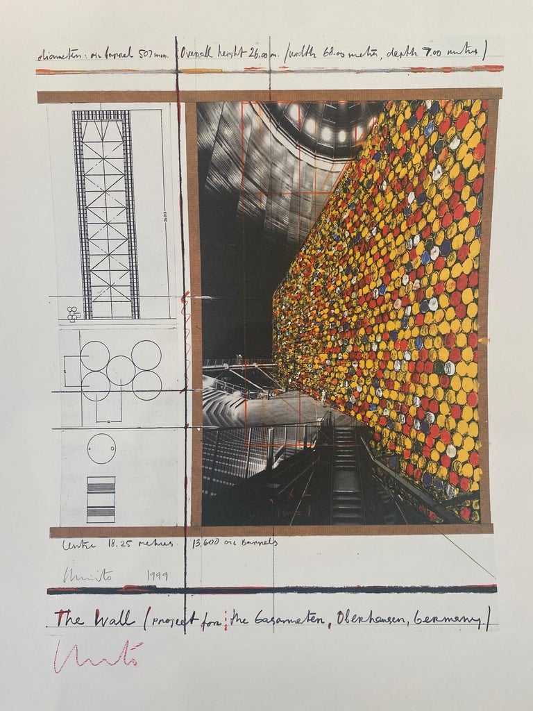 Christo - The Wall - original Christo modern art lithograph from 1999 ...