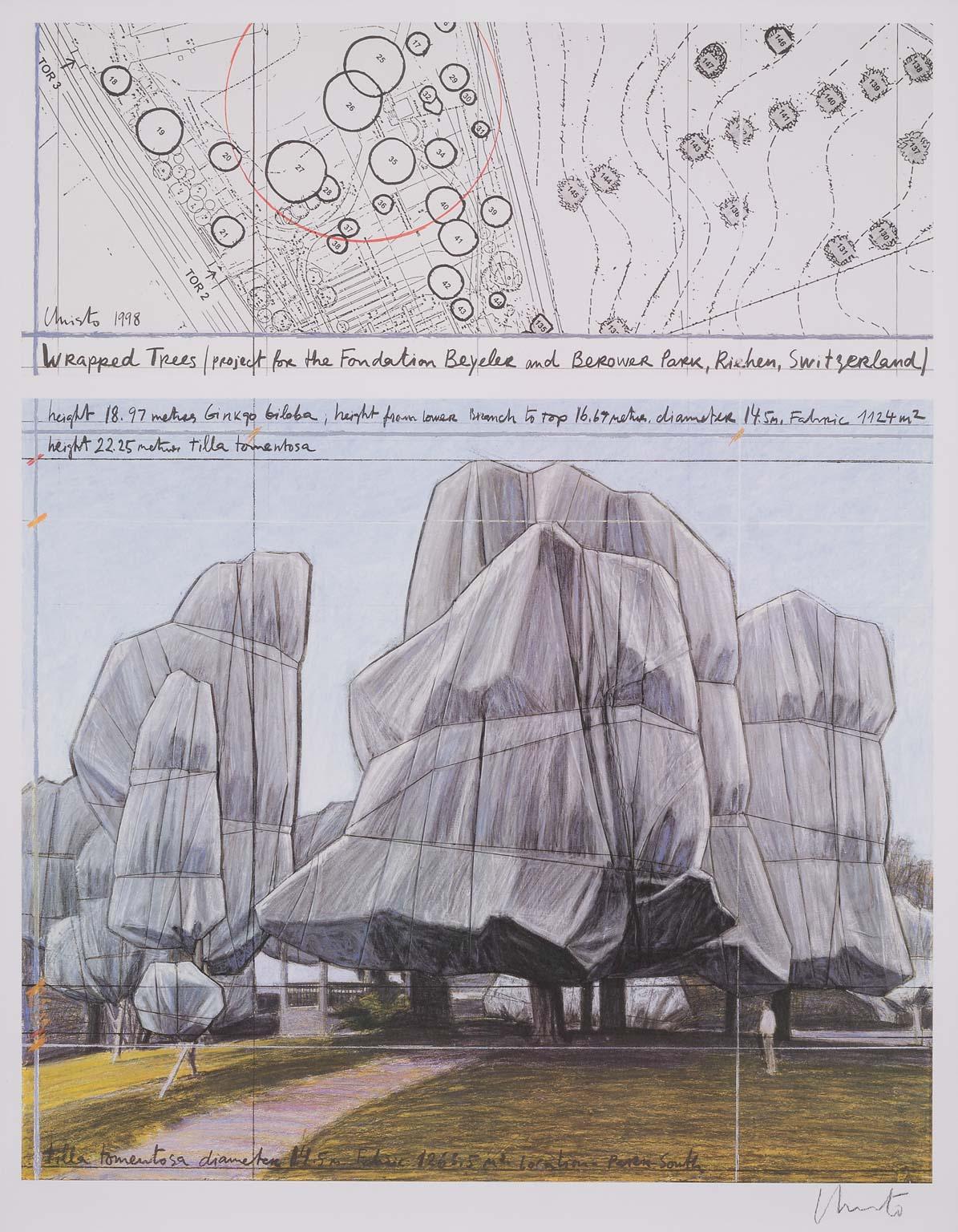 Christo And Jeanne Claude Wrapped Trees - 3 For Sale on 1stDibs