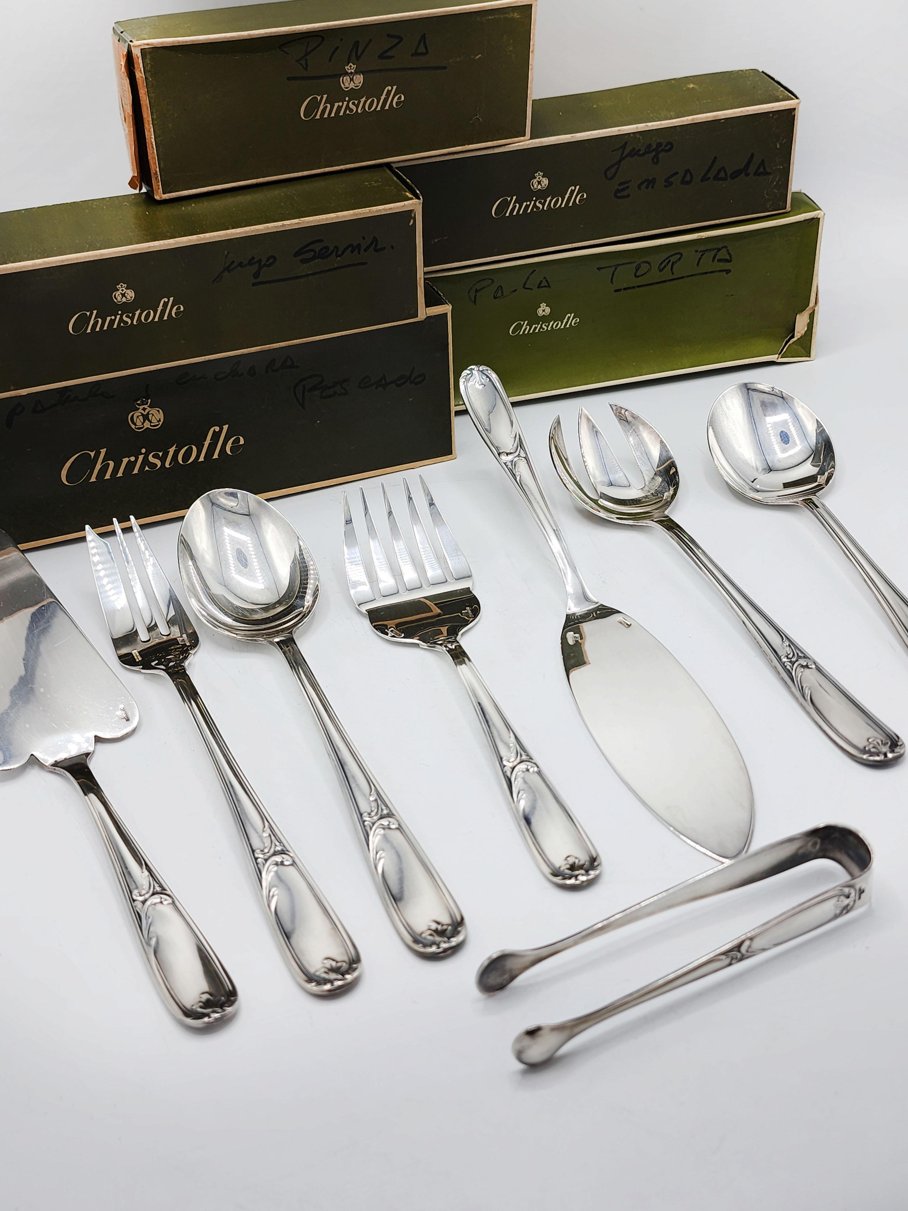 Christofle 117-piece "Grand Bourg" silver plated cutlery set For Sale ...