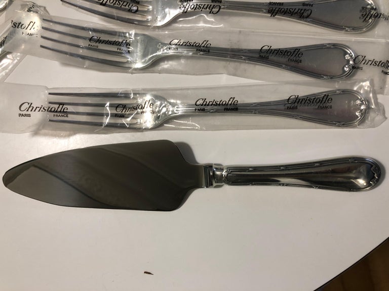 Christofle 24 Silver Plated Set Flatware "Rubans" for 6 For Sale at 1stdibs