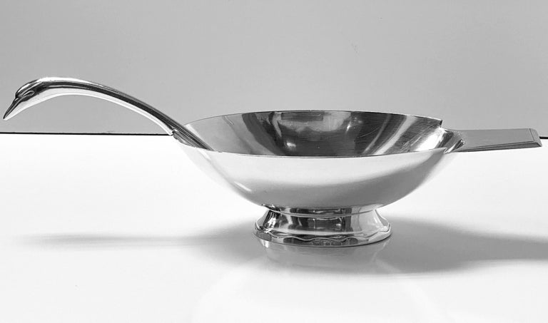 Christofle Art Deco Silver Plate Sauceboat and Ladle C.1935 For Sale at ...