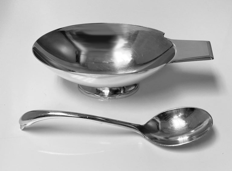 Christofle Art Deco Silver Plate Sauceboat and Ladle C.1935 For Sale at ...