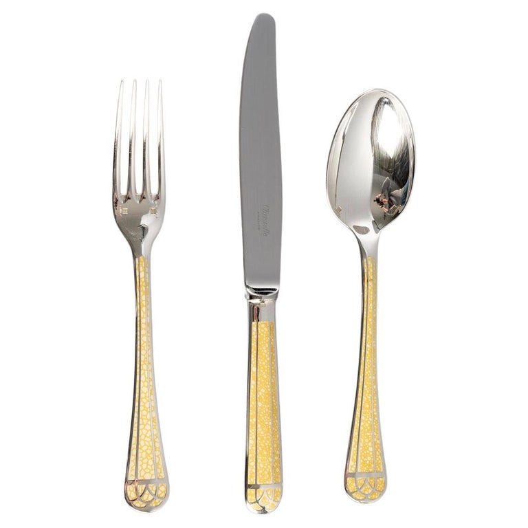 Christofle Cutlery Flatware Set Talisman 10 People Silver Metal Chinese ...