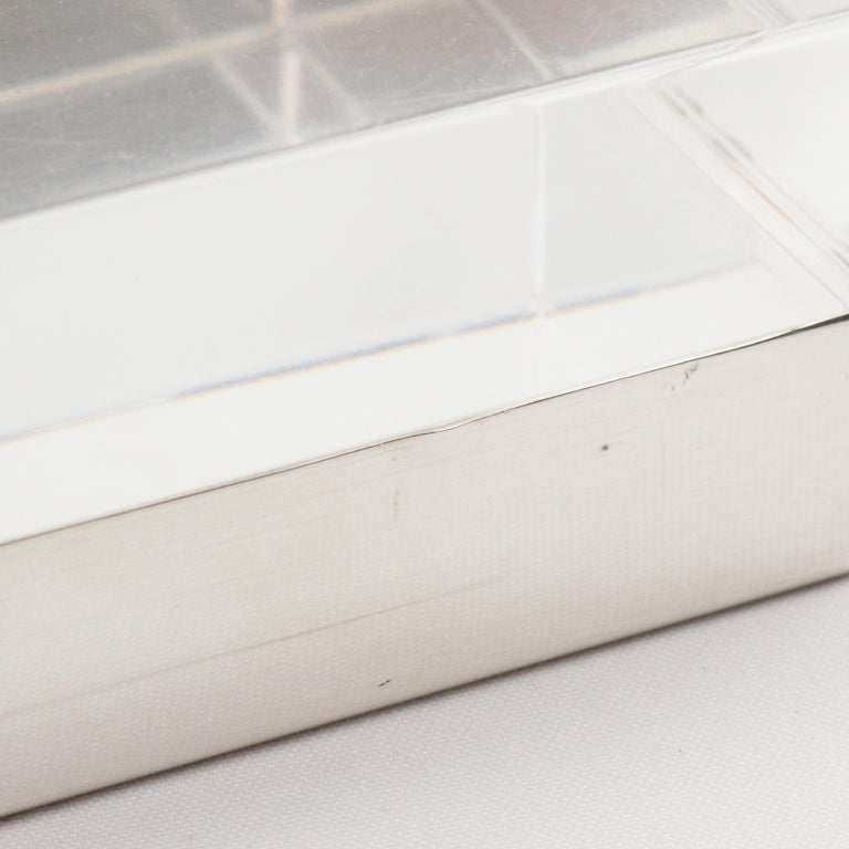 Christofle France Lucite and Silver Plate Modernist Decorative Box at ...