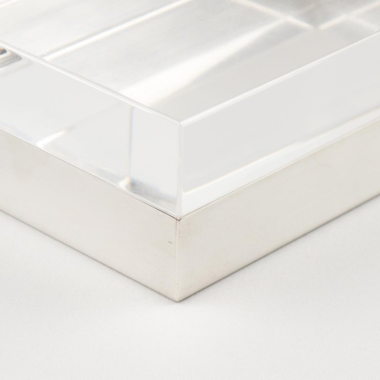 Christofle France Lucite and Silver Plate Modernist Decorative Box at ...