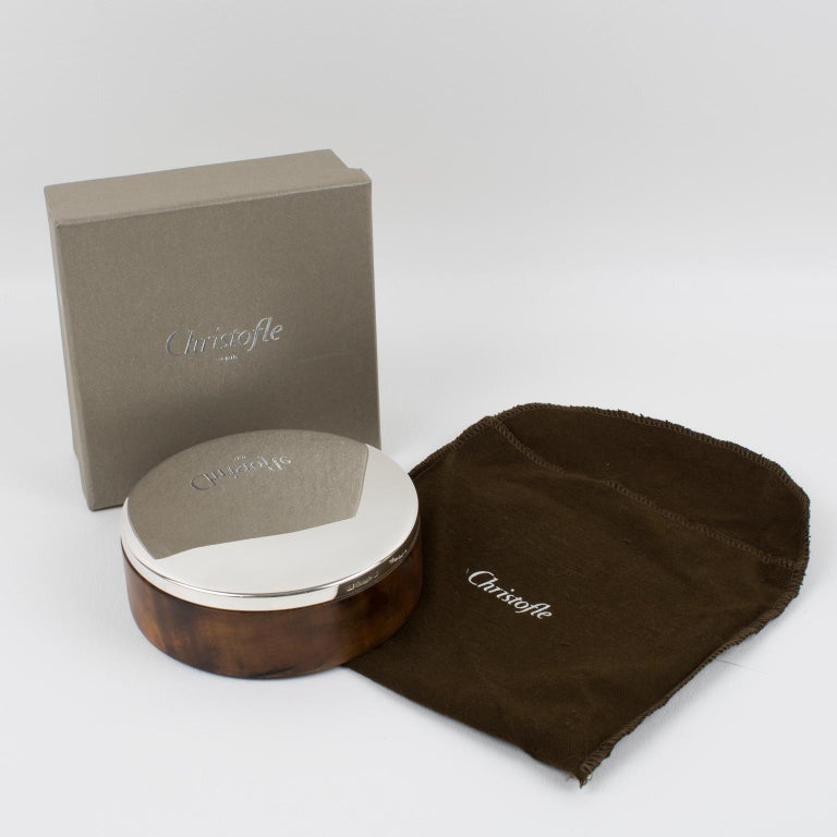 Christofle France Silver Plate and Wood Box at 1stDibs