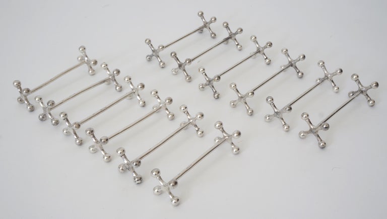 Christofle Knife Rests Silver Plated, Married Set of 12 For Sale at 1stDibs
