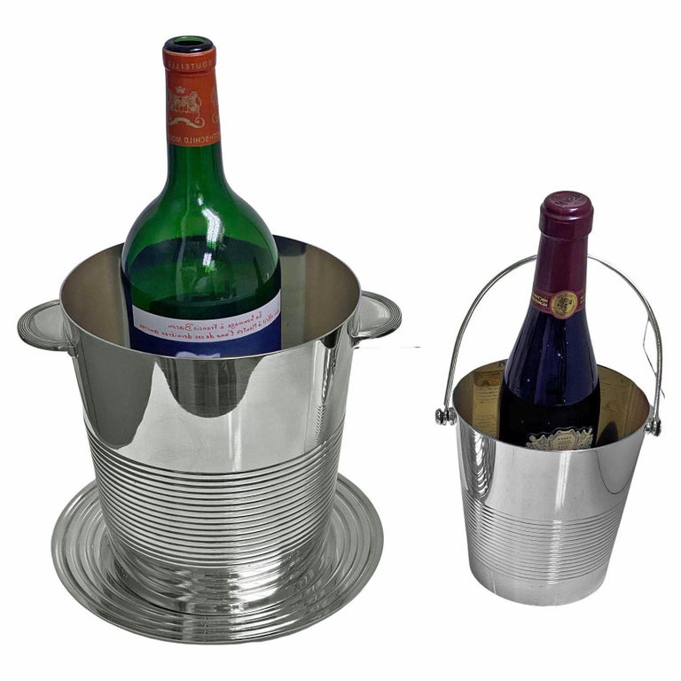 Christofle Luc Lanel Art Deco Wine Cooler Set, C.1940 For Sale at 1stDibs