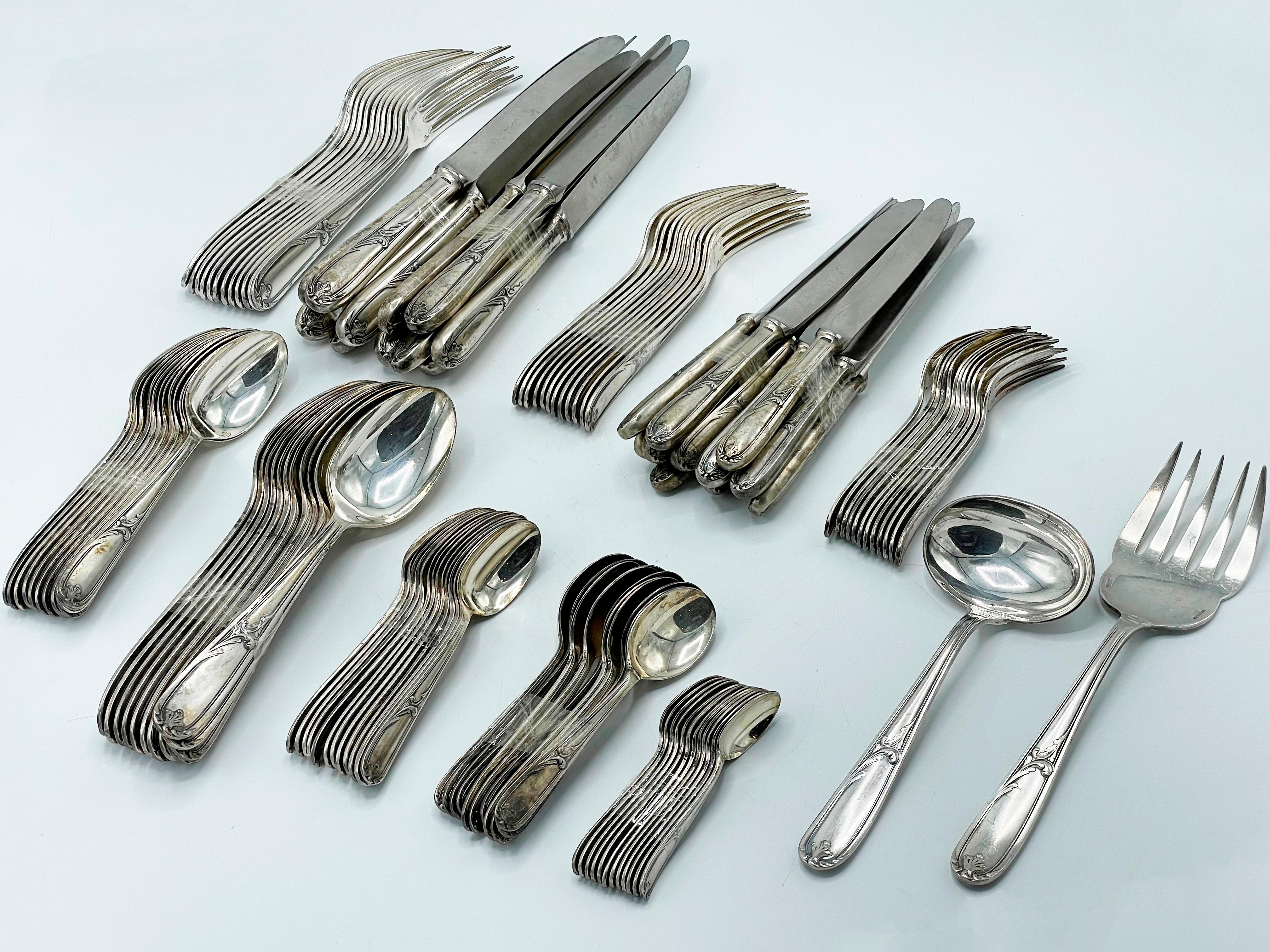 Christofle Made in Argentina, Flatware art nouveau in Silverplated For ...