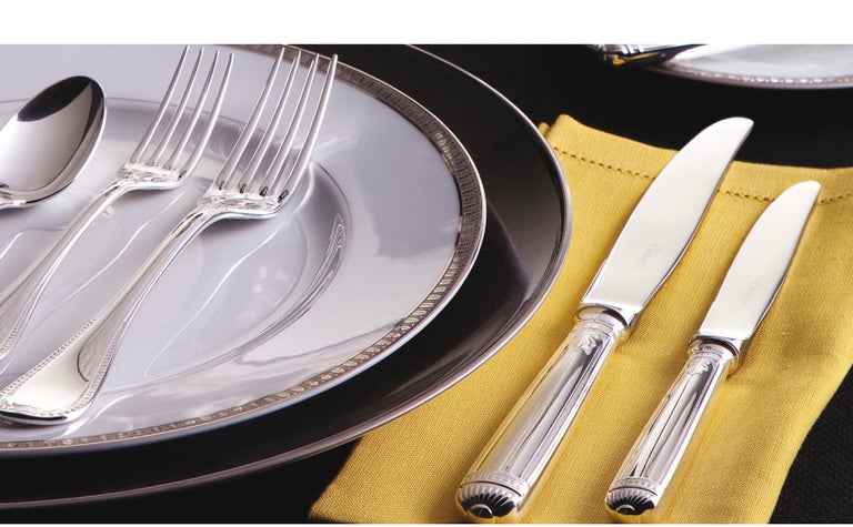 Christofle "Malmaison", Flatware Silver Plated 108 Pieces at 1stDibs