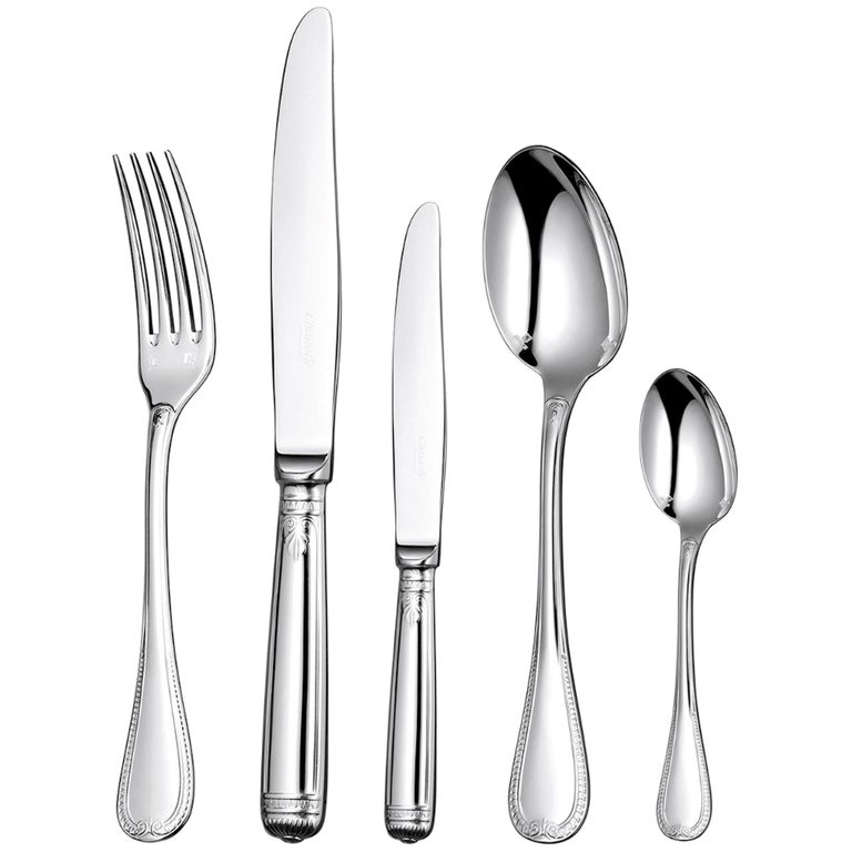 Christofle "Malmaison", Set Flatware for 8 'Including 3 Serving Cutlery ...