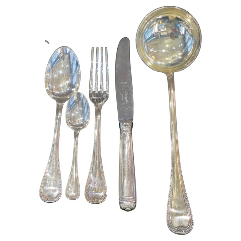 Christofle "Malmaison", Set Flatware for 8 'Including 3 Serving Cutlery ...