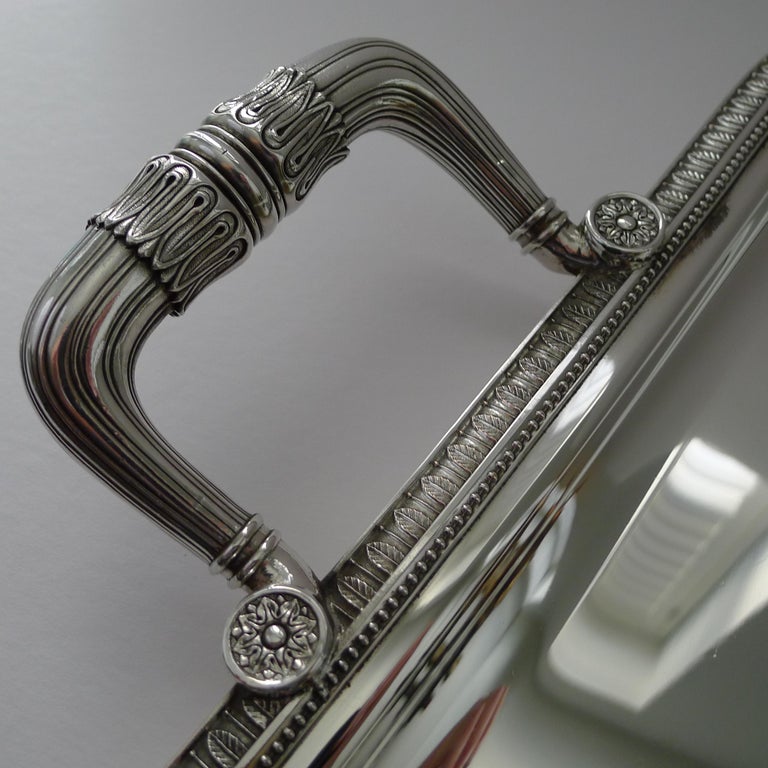 Christofle, Paris - Large Vintage Malmaison Silver Plated Tray For Sale ...