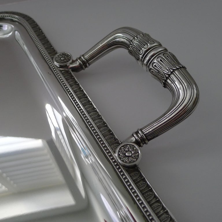 Christofle, Paris - Large Vintage Malmaison Silver Plated Tray For Sale ...