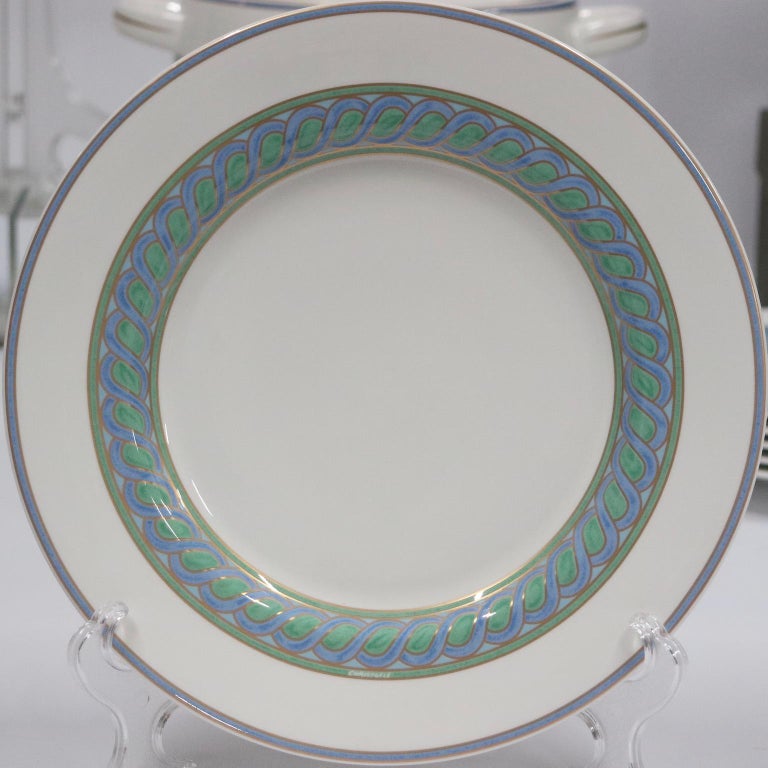 Christofle Porcelain Partial Service for Six in Torsada Pattern at ...