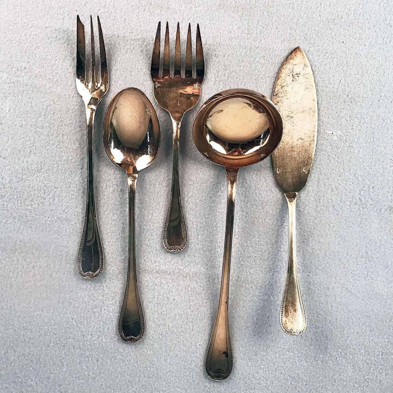 Christofle Service for Twelve, Malmaison Pattern at 1stDibs