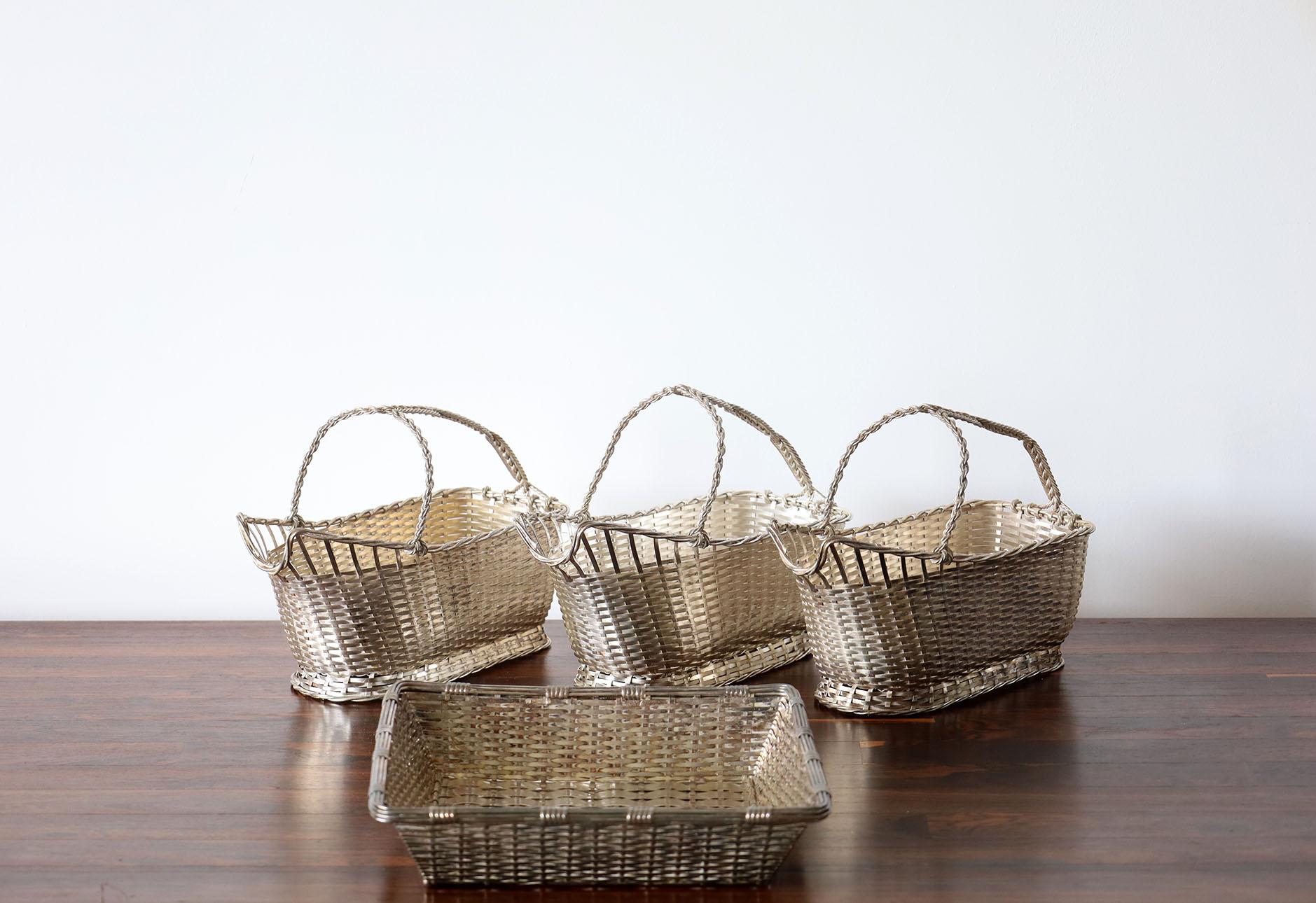 Christofle Set of 3 Gallia Bottle Pourers and Gallia Basquet by Lino ...