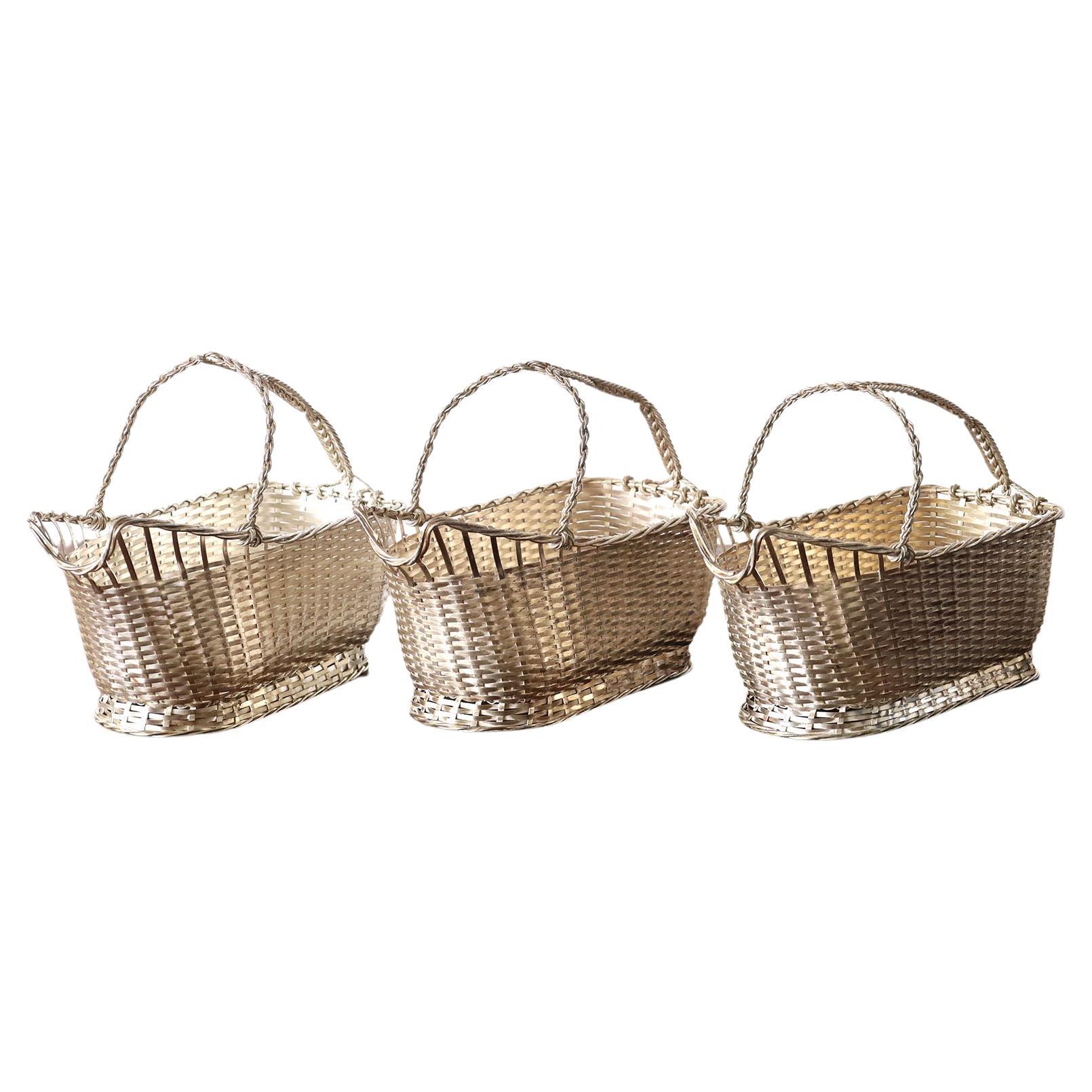 Christofle Set of 3 Gallia Bottle Pourers and Gallia Basquet by Lino ...