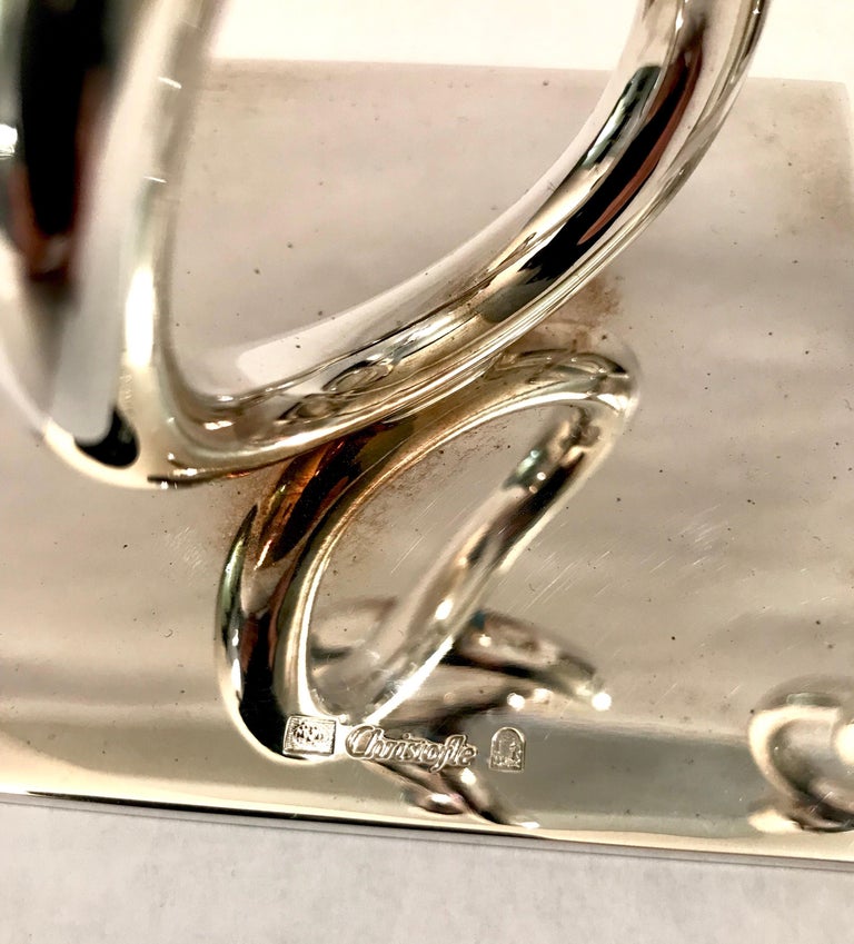 Christofle Silver Plated Vertigo Three-Ring Candlesticks For Sale at ...