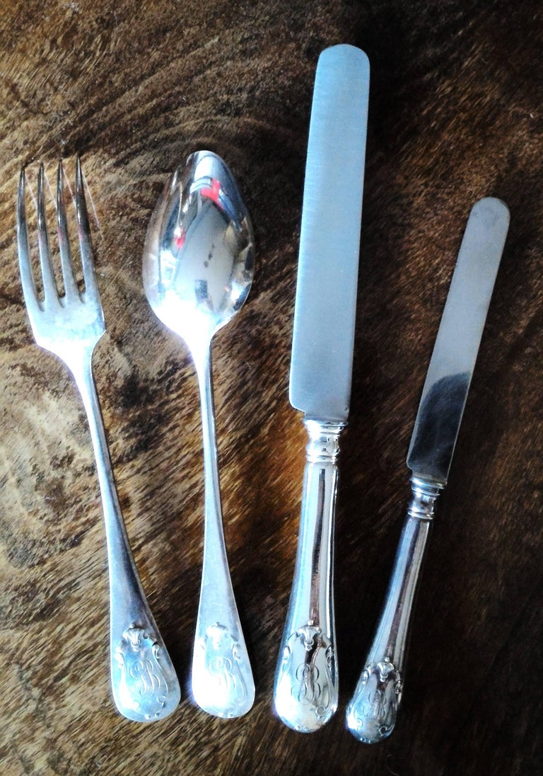 Christofle Silverware Full Set 45 Pieces, 19th Century, France For Sale ...