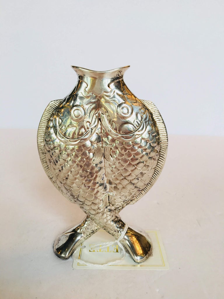 Christofle Twin Fish 'Pisces' Vase For Sale at 1stDibs