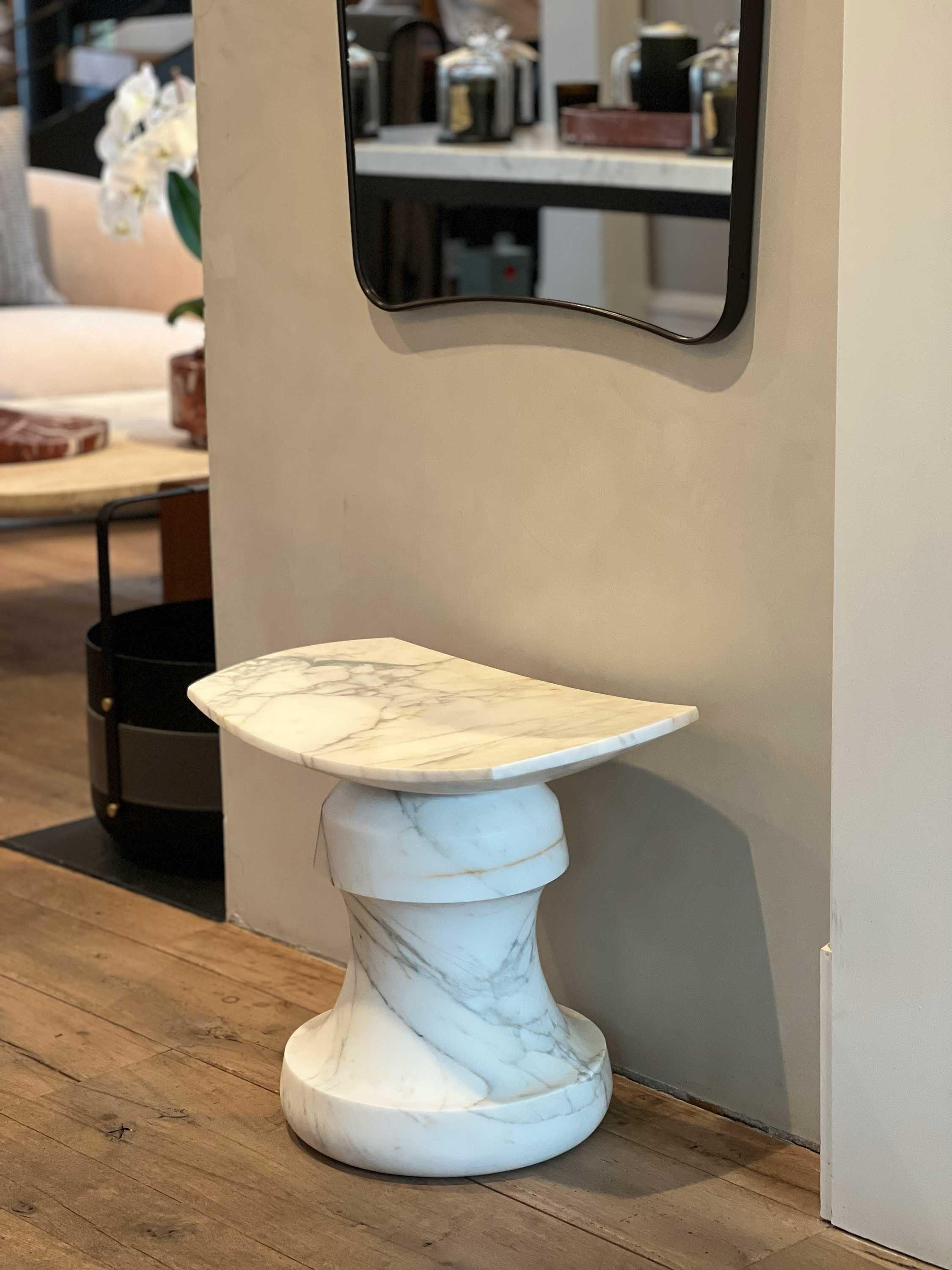 Christophe Delcourt Roi Stool in Calacatta by Collection Particuliere ...