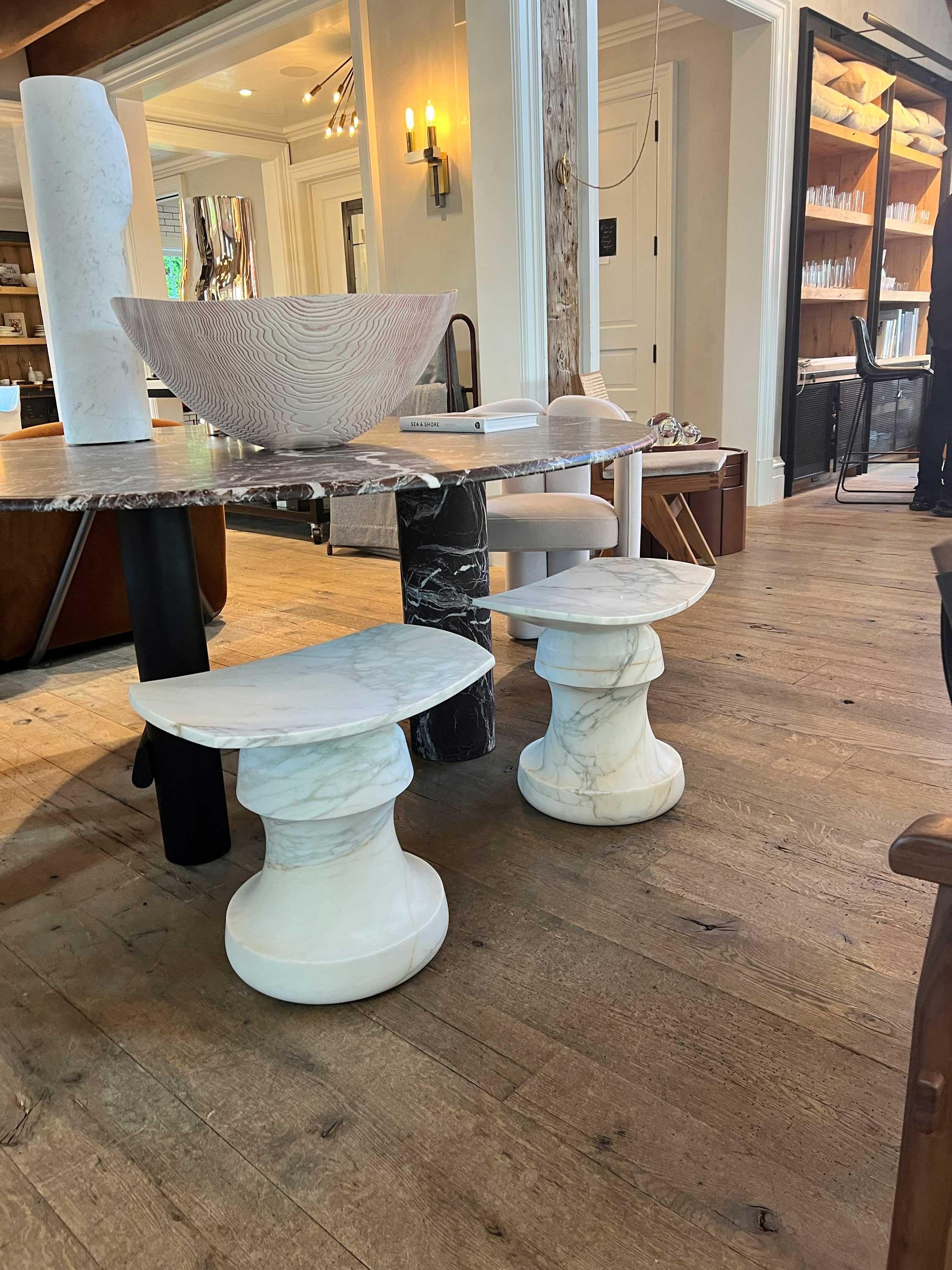 Christophe Delcourt Roi Stool in Calacatta by Collection Particuliere ...