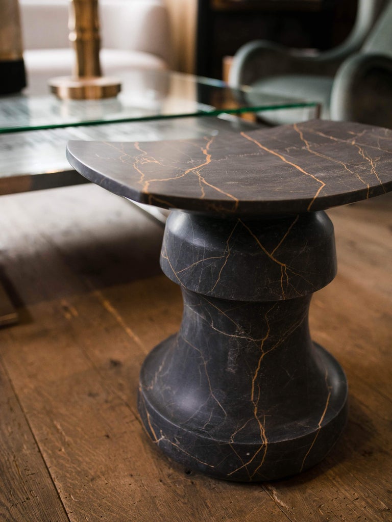 Christophe Delcourt Roi Stool in Grey Saint Laurent Marble For Sale at ...