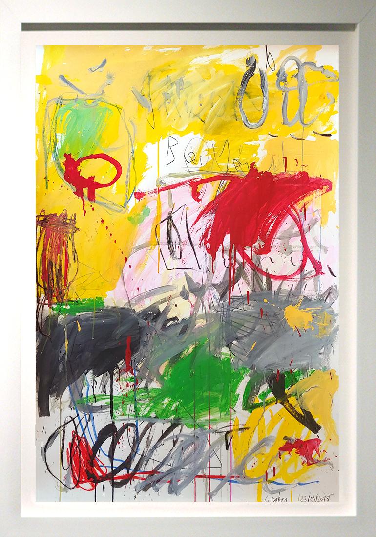 Christophe - "Springtime in Paris" Acrylic 53x38" framed at 1stDibs