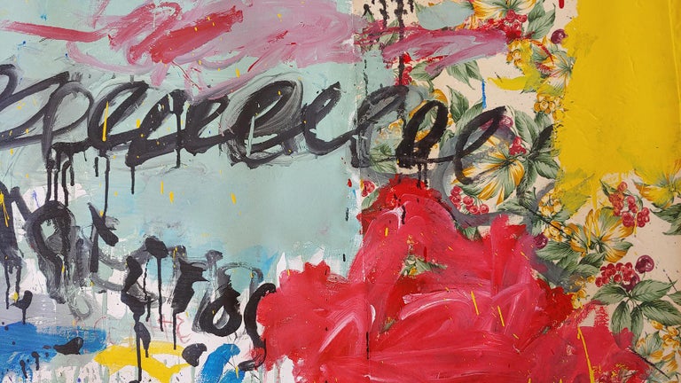 Christophe - "Summer Holiday" acrylic on canvas with fabric 46x56" For ...