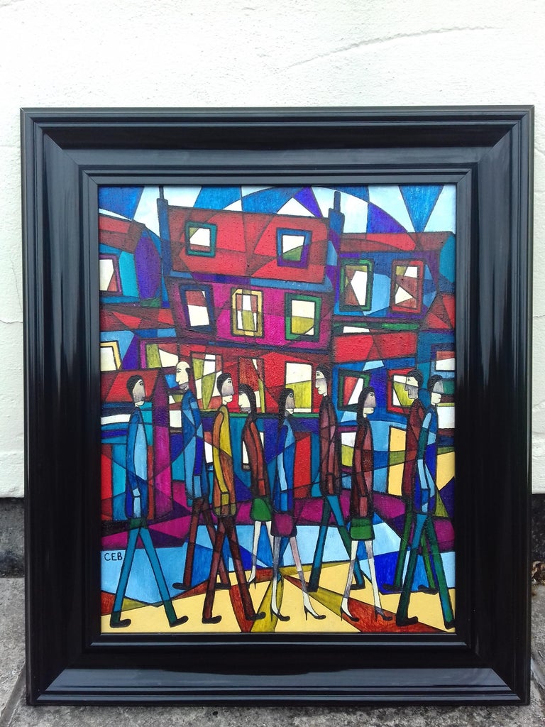 Christopher Barrow - Around Town, Contemporary Abstract Figurative ...