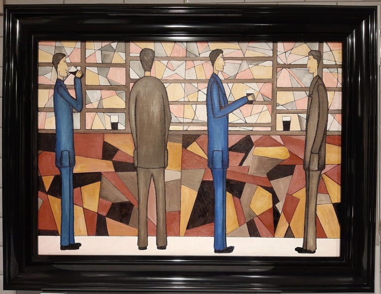 Christopher Barrow - At The Bar, Contemporary Figurative Oil Painting ...