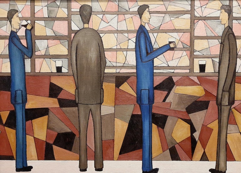Christopher Barrow - At The Bar, Contemporary Figurative Oil Painting ...