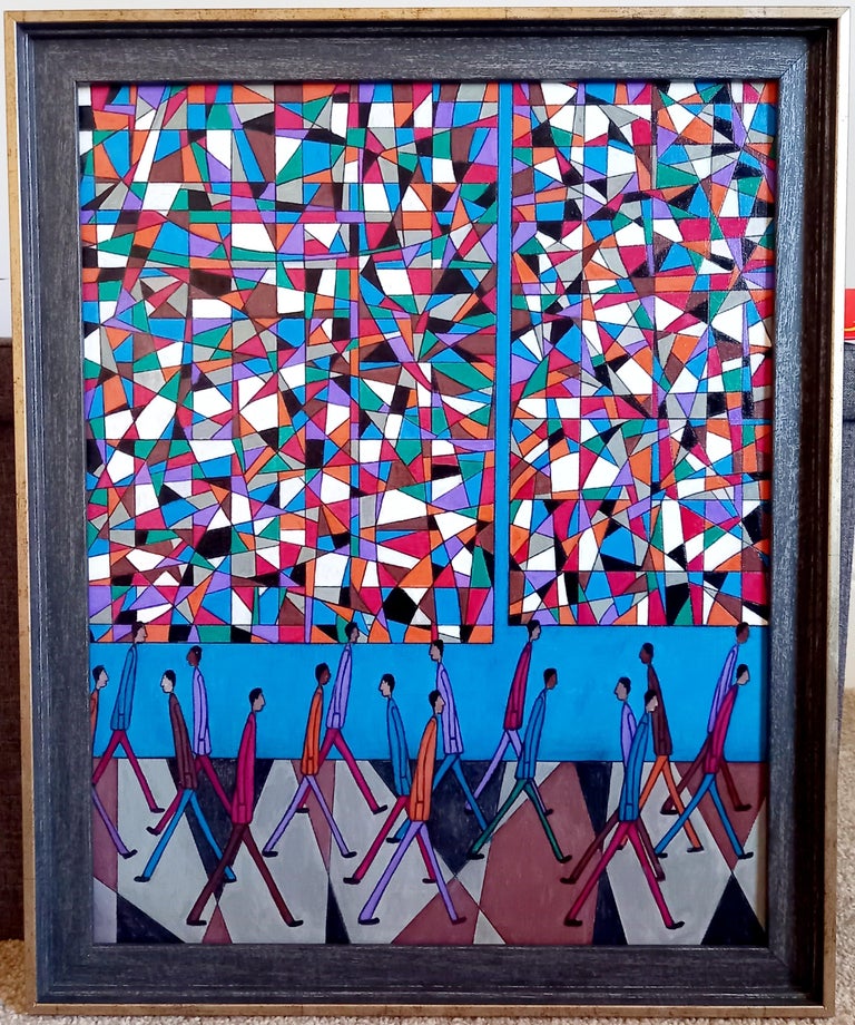 Christopher Barrow - City Centre, Contemporary Figurative Abstract Oil ...