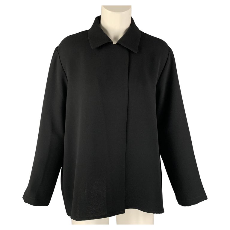 CHRISTOPHER CALVIN Size M Black Polyester Solid Jacket For Sale at 1stDibs