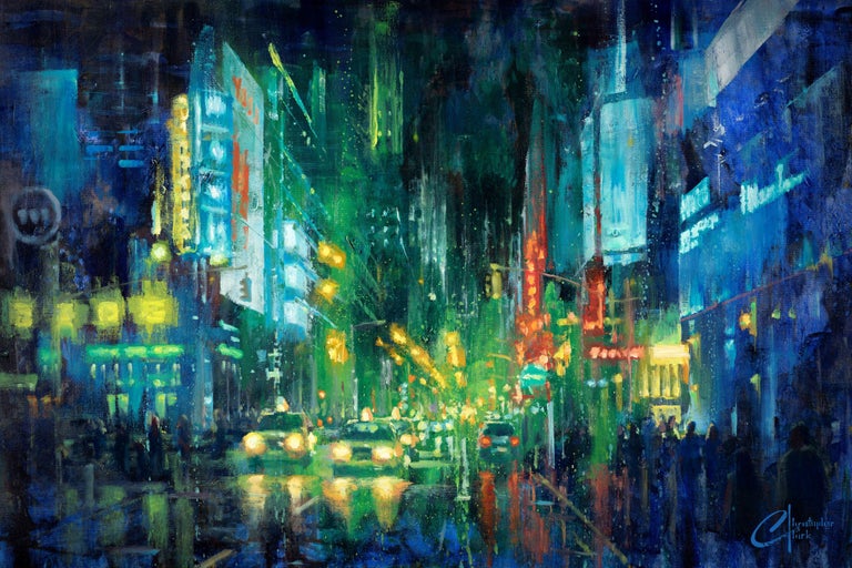 Christopher Clark - "New York City, Times Square" Oil Painting For Sale ...