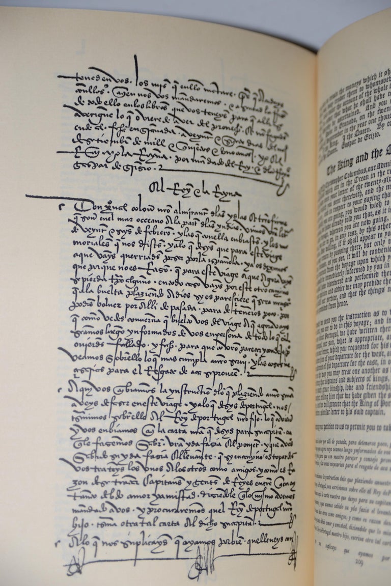 Christopher Columbus Fascimile of His Own Book of Privileges 1502 ...